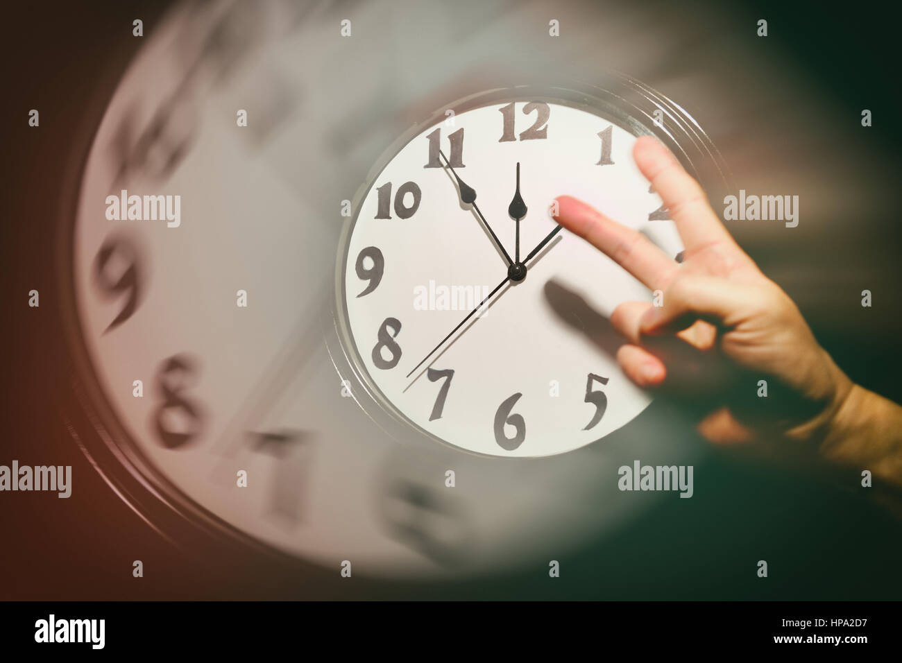 wall clock face and victory sign, concept of success Stock Photo - Alamy