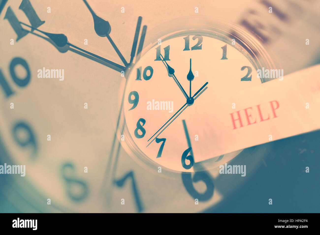 wall clock face and word help, concept of time control Stock Photo - Alamy
