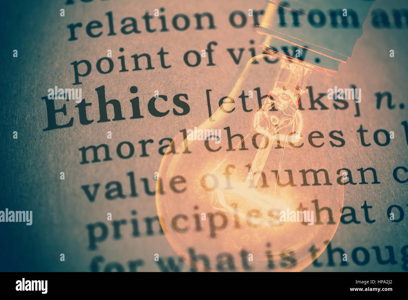 Fake dictionary, definition of the word Ethics Stock Photo - Alamy
