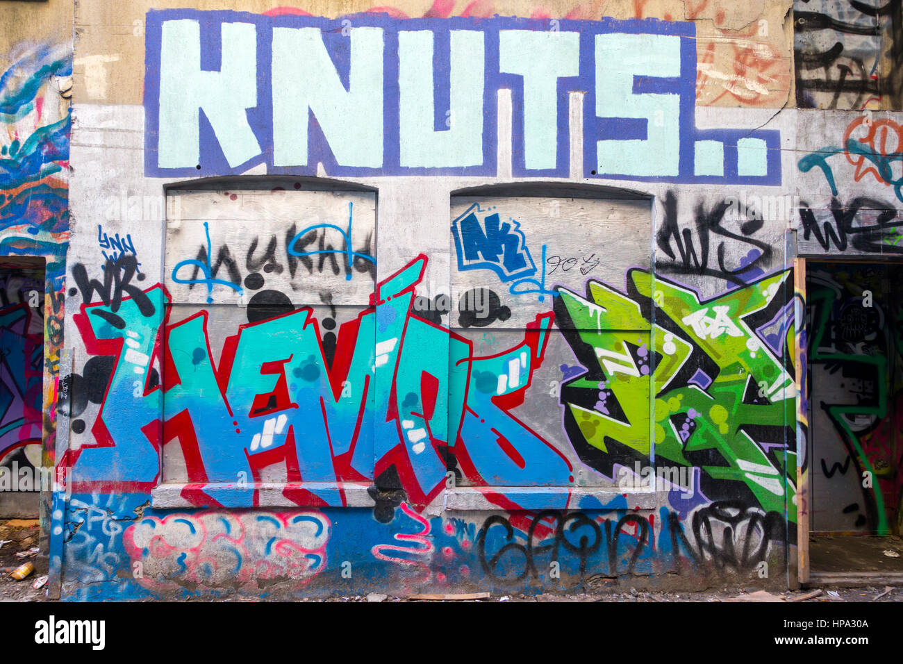 Graffit artwork in Graffiti Alley just south of Queen St. in Toronto ...