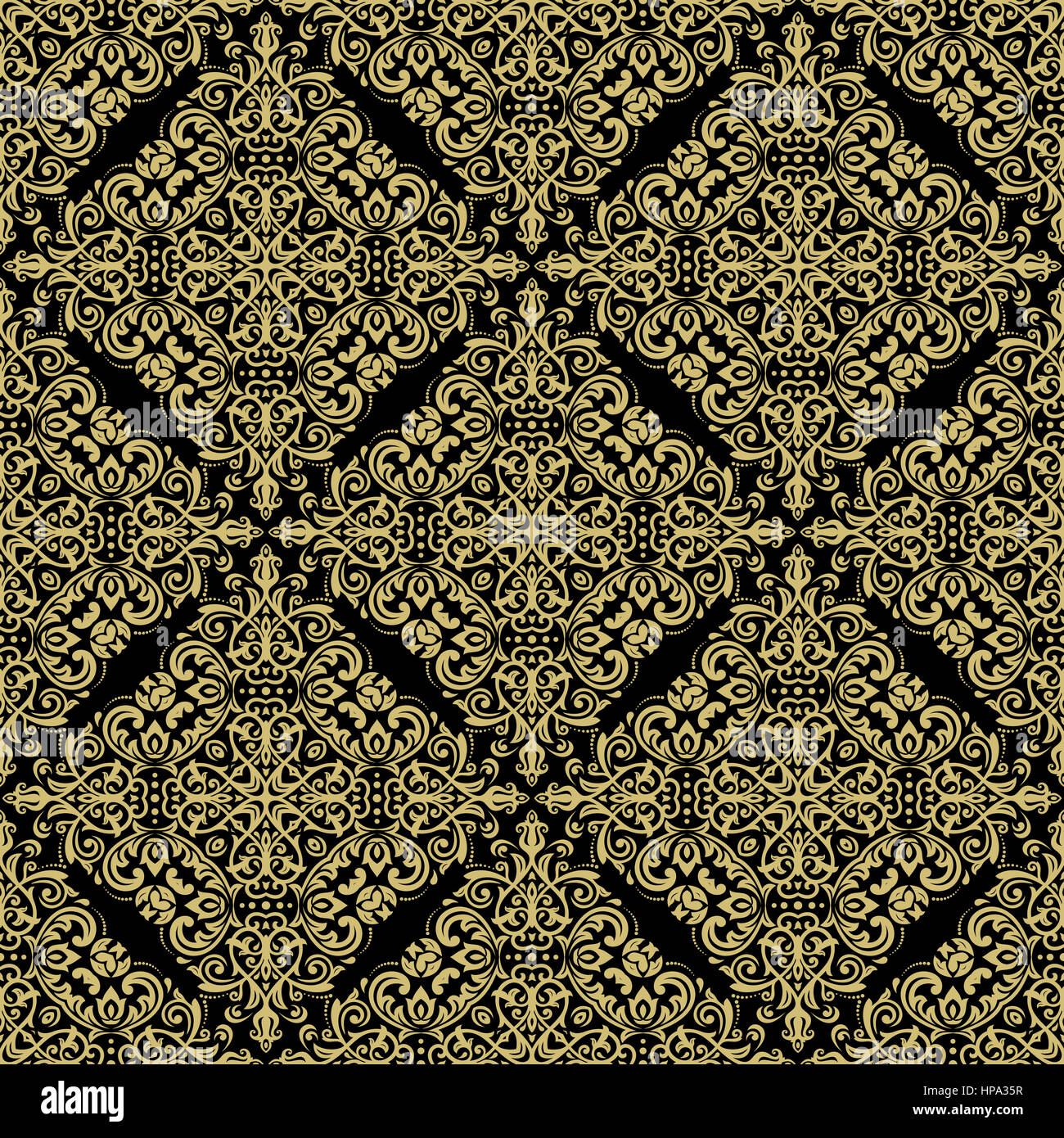 Seamless Damask Pattern Stock Photo - Alamy