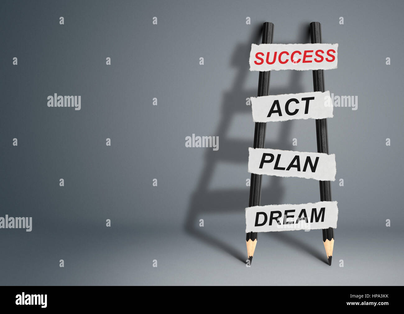 from dream to success concept, pencil Ladder Stock Photo - Alamy