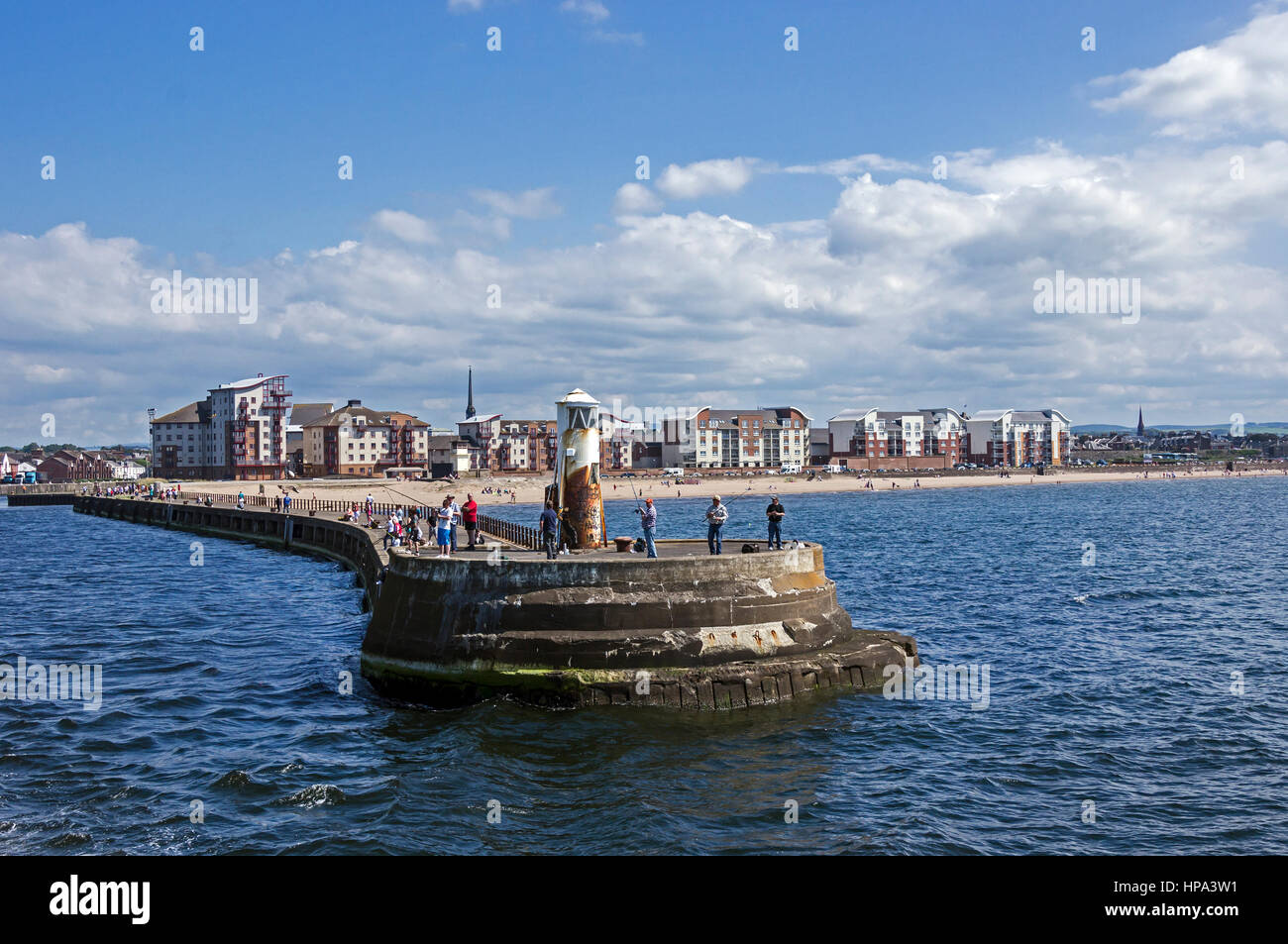 The Breakwater at the entrance to Ayr Harbour in Ayr Ayrshire Scotland ...