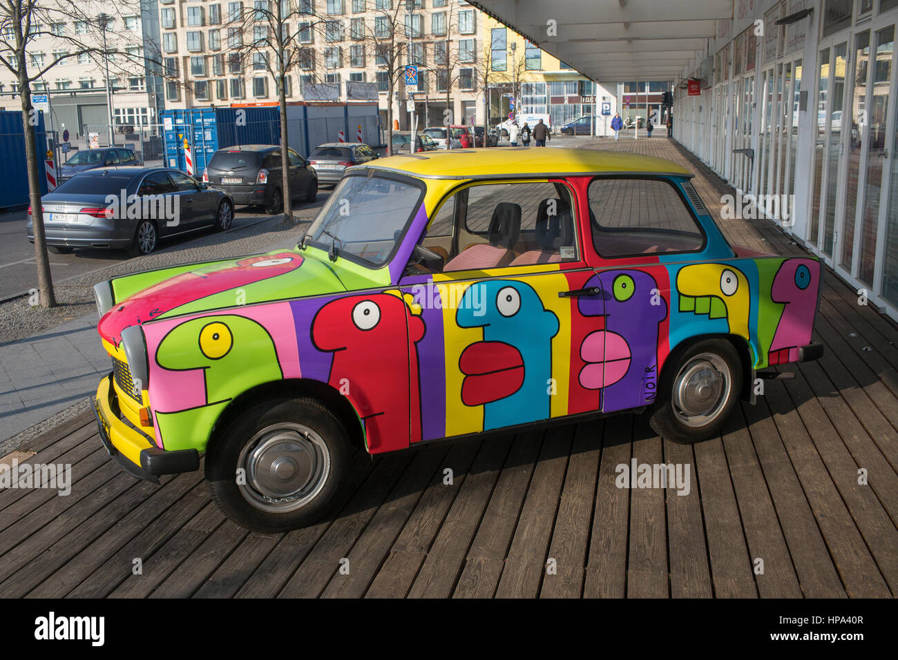 Brabant, DDR vehicle turned into an art project in Berlin Stock Photo ...
