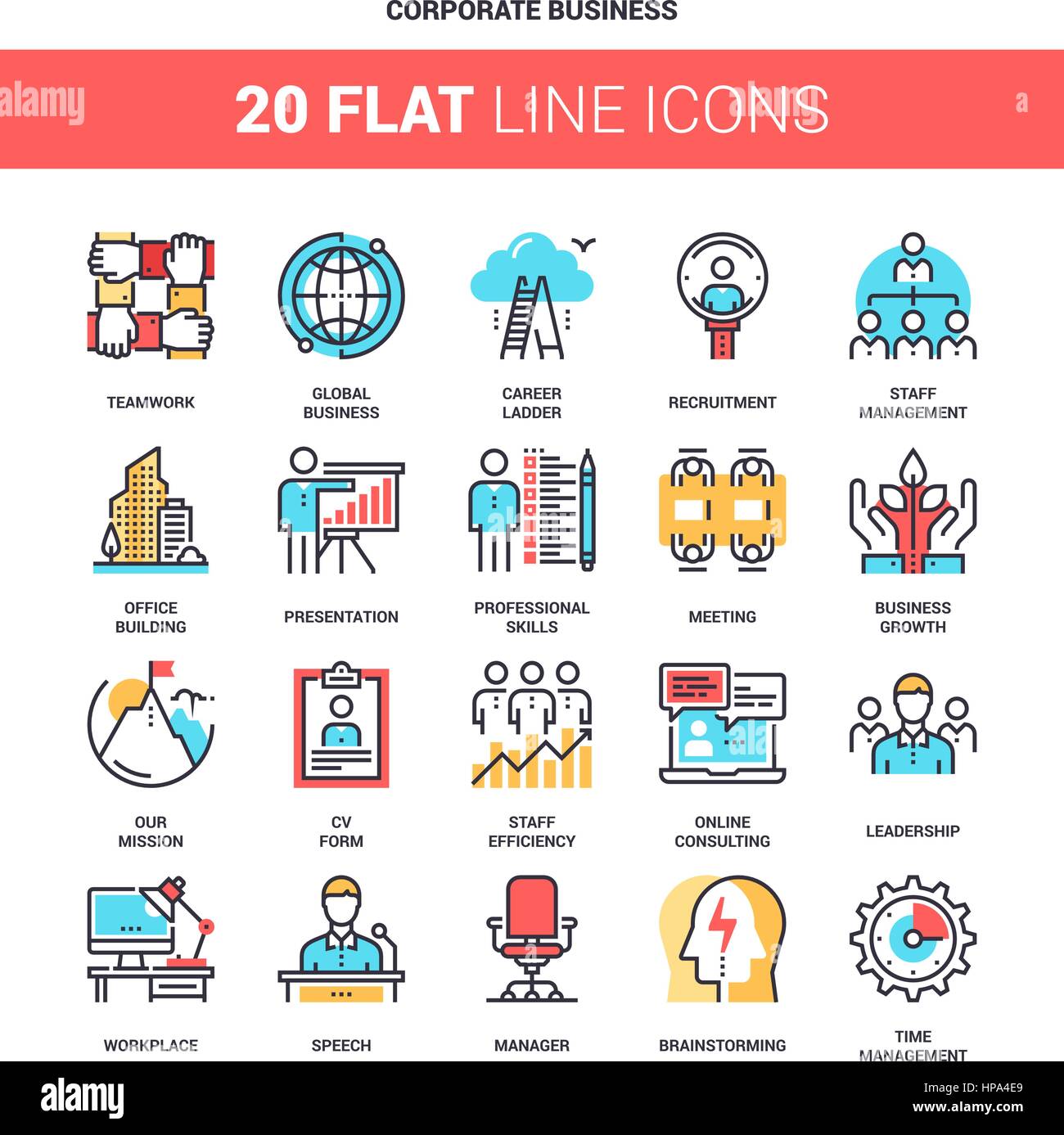 Corporate Business Icons Stock Vector Image & Art - Alamy