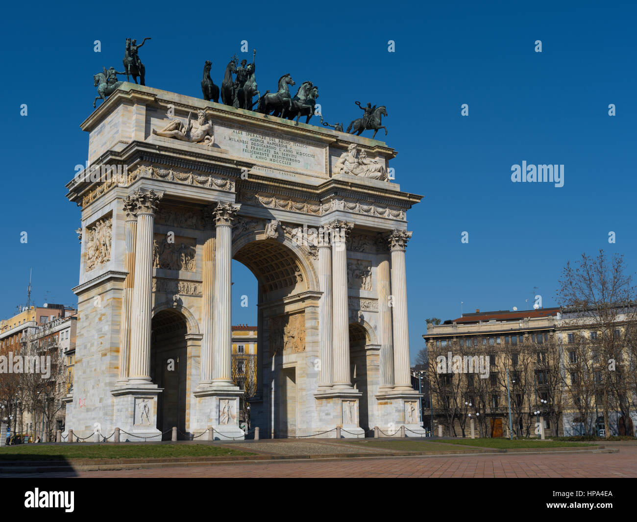 The Arch of Peace, a lankmark triumphal arch celebrating Napoleon's ...