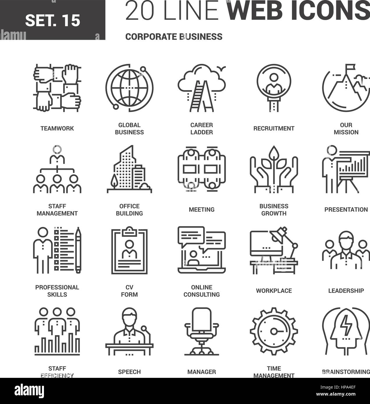 Corporate Business Icons Stock Vector Image & Art - Alamy