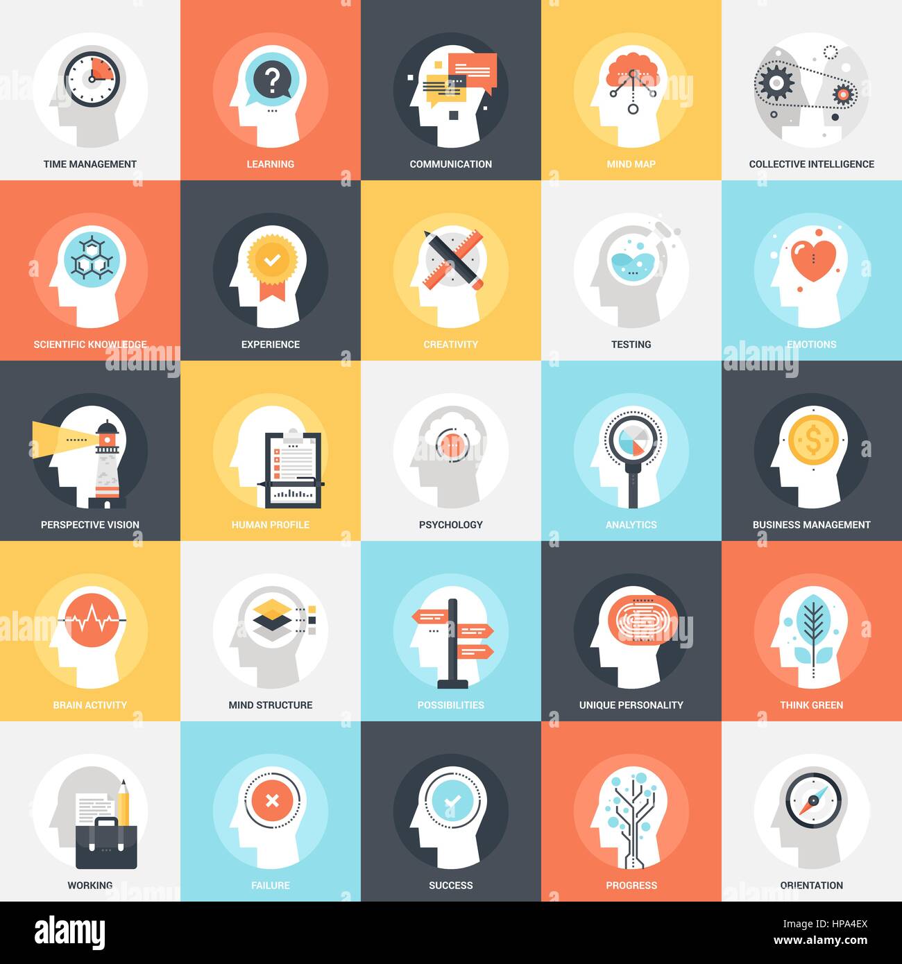 Thinking and Brain Activity Stock Vector Image & Art - Alamy