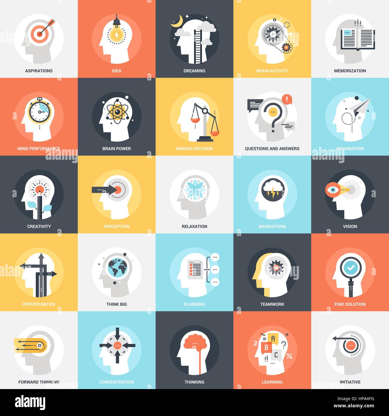 Thinking and brain process Stock Vector Image & Art - Alamy