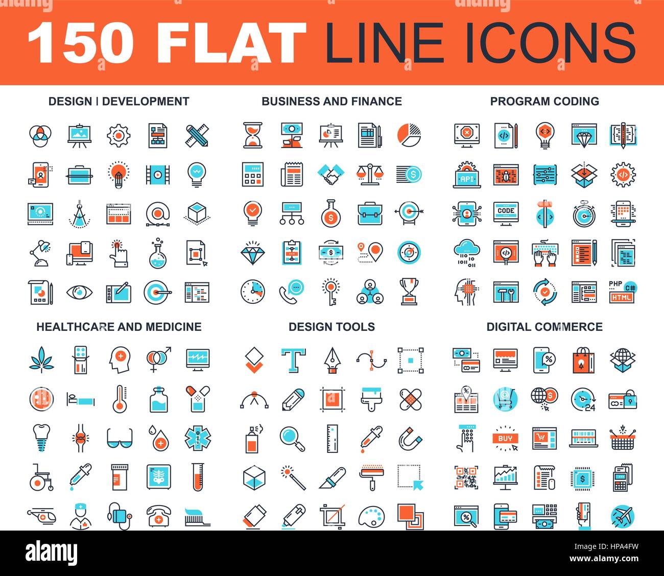 Line Web Icons Stock Vector Image & Art - Alamy