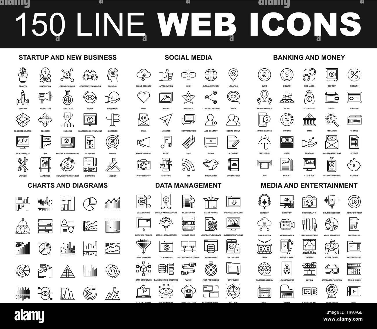 Line Web Icons Stock Vector Image & Art - Alamy