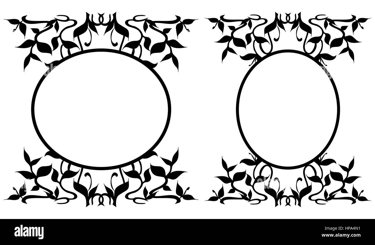 Two oval frames Cut Out Stock Images & Pictures - Alamy