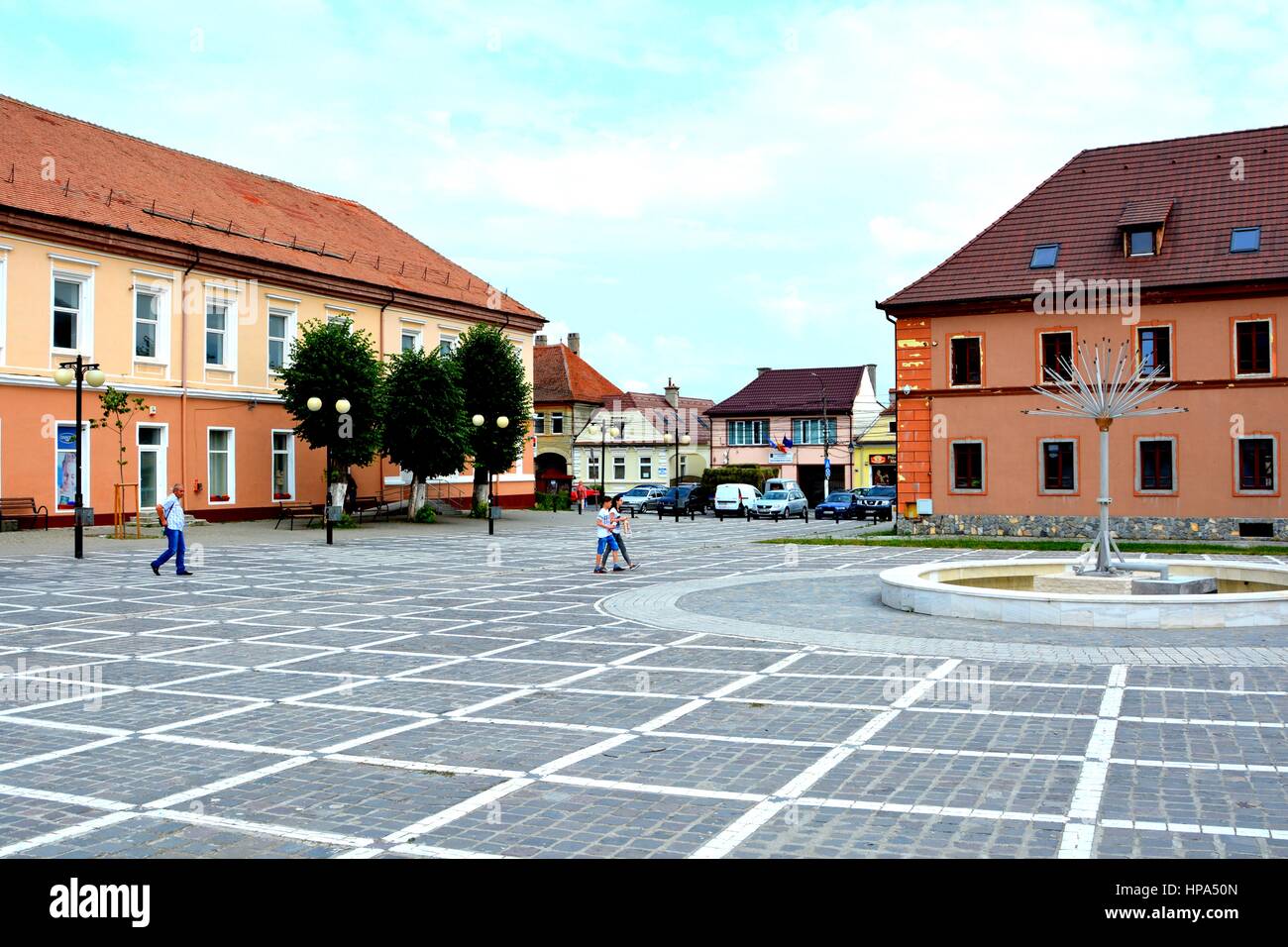 Typical urban landscape in the village Codlea, transylvania Stock Photo ...