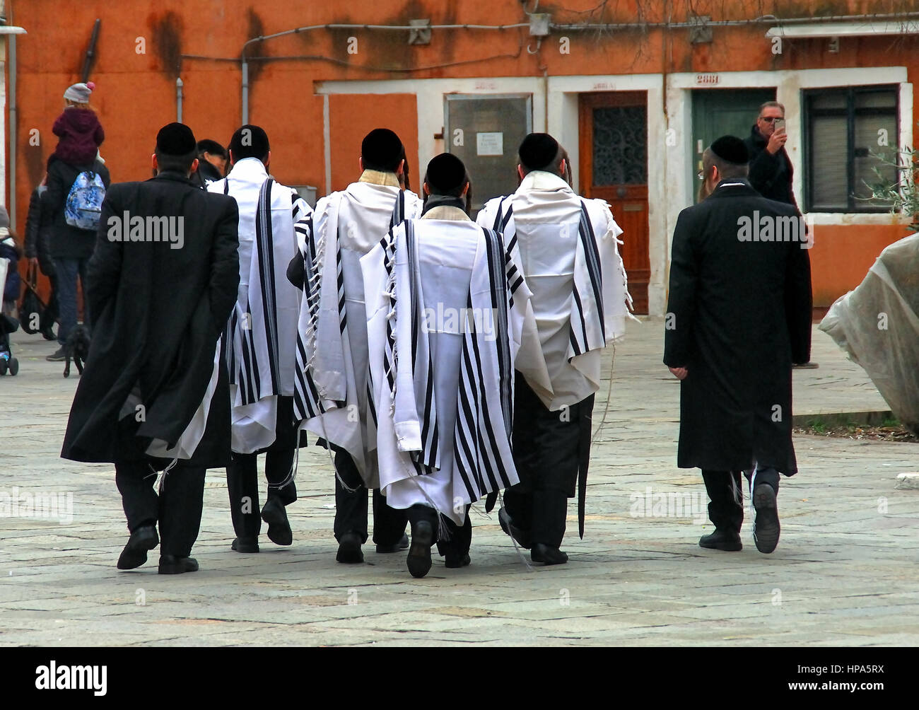Jews celebrate Shabbat in the Jewish Ghetto of Venice, Italy Stock ...