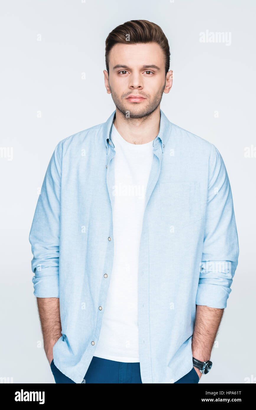 Half length hands in pockets hi-res stock photography and images - Alamy