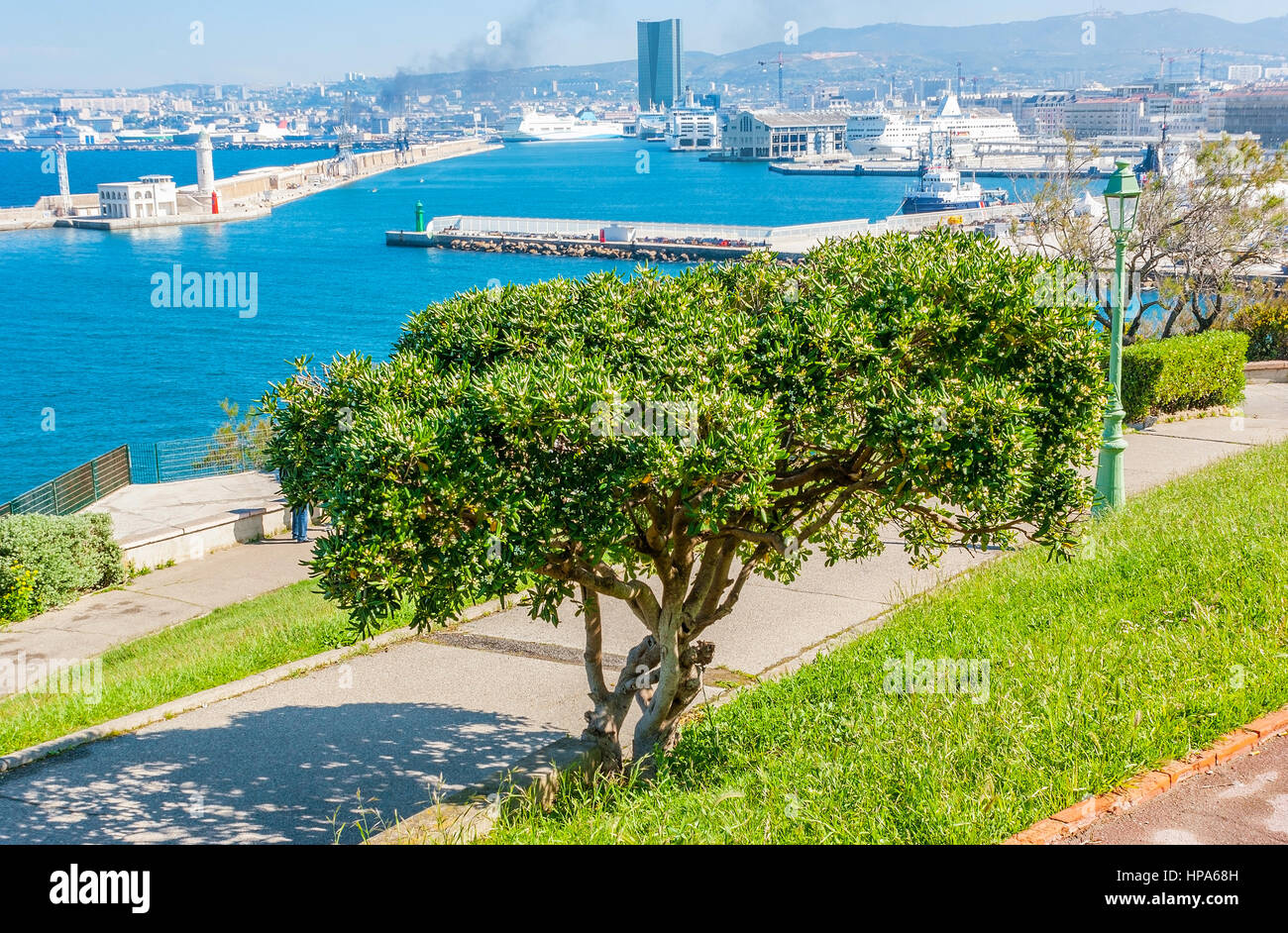 The view on buildings and cruise liners in Fos Port (Grand Port ...