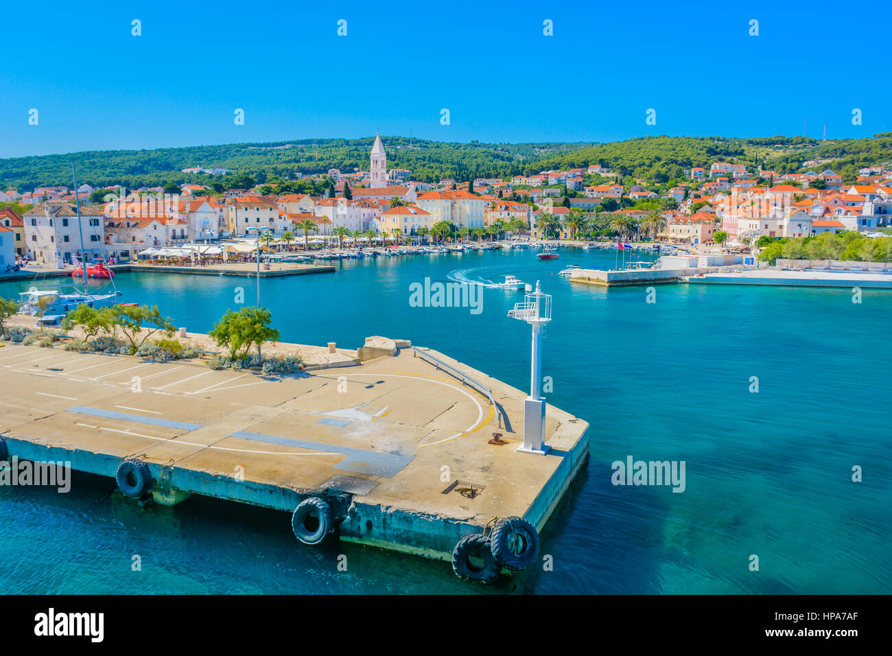 Coastline view at Supetar town, Island Brac, Croatia Stock Photo - Alamy