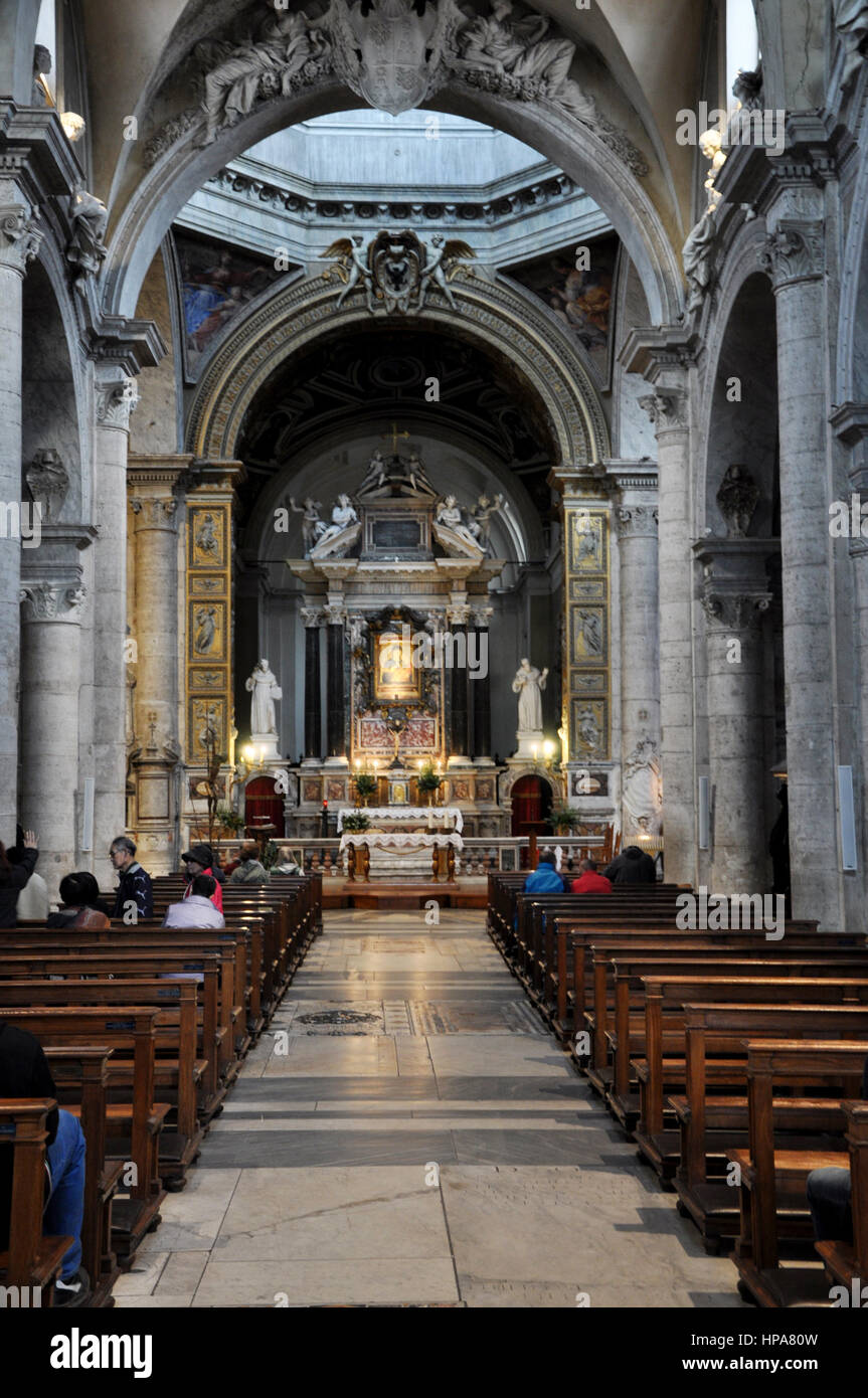 ROME, ITALY - MARCH 14, 2016: The Basilica of Santa Maria del Popolo ...
