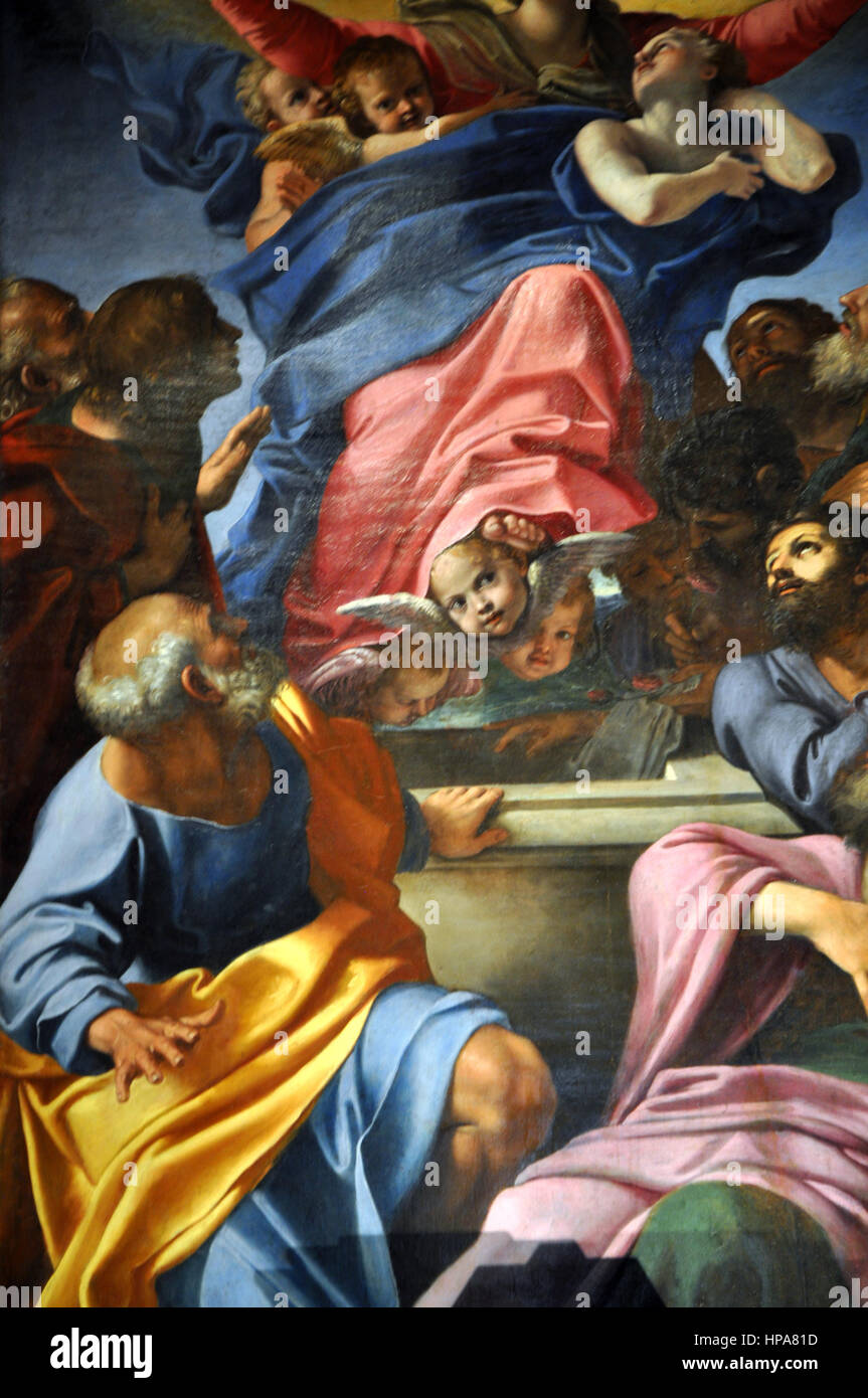 ROME, ITALY - MARCH 14, 2016: The paintings in the Cerasi Chapel in ...
