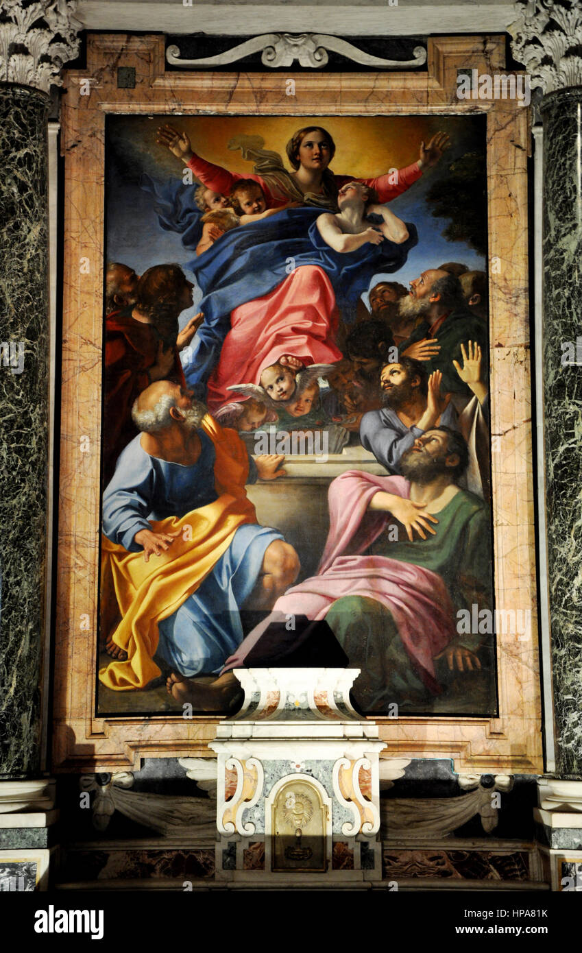 ROME, ITALY - MARCH 14, 2016: The paintings in the Cerasi Chapel in ...