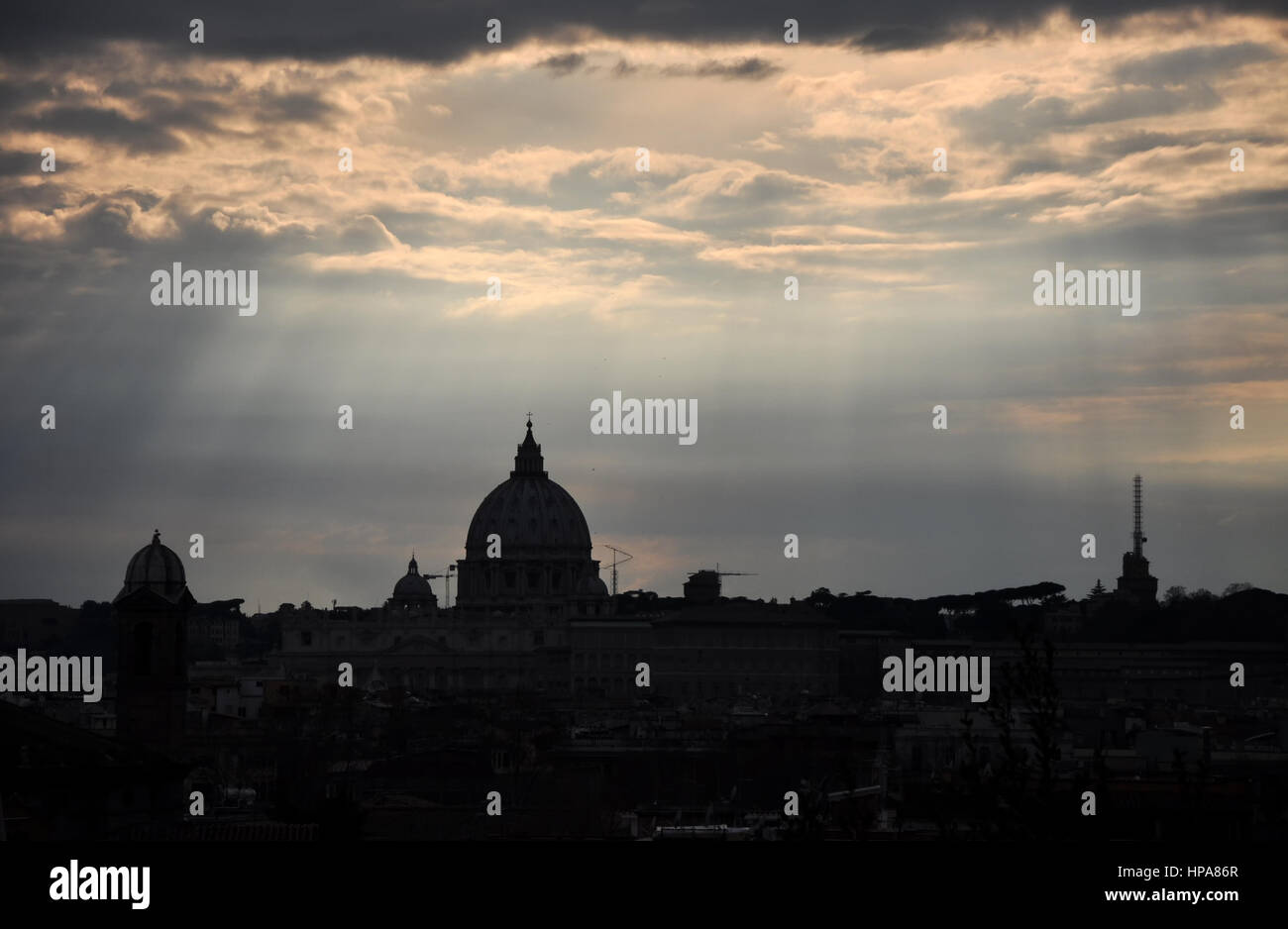 Sunset over the ancient city of Rome, Italy Stock Photo - Alamy