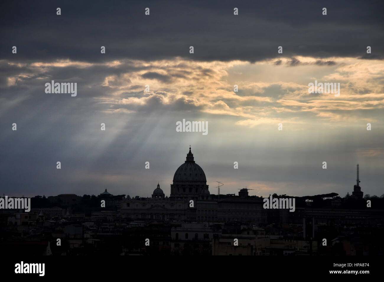 Sunset over the ancient city of Rome, Italy Stock Photo - Alamy