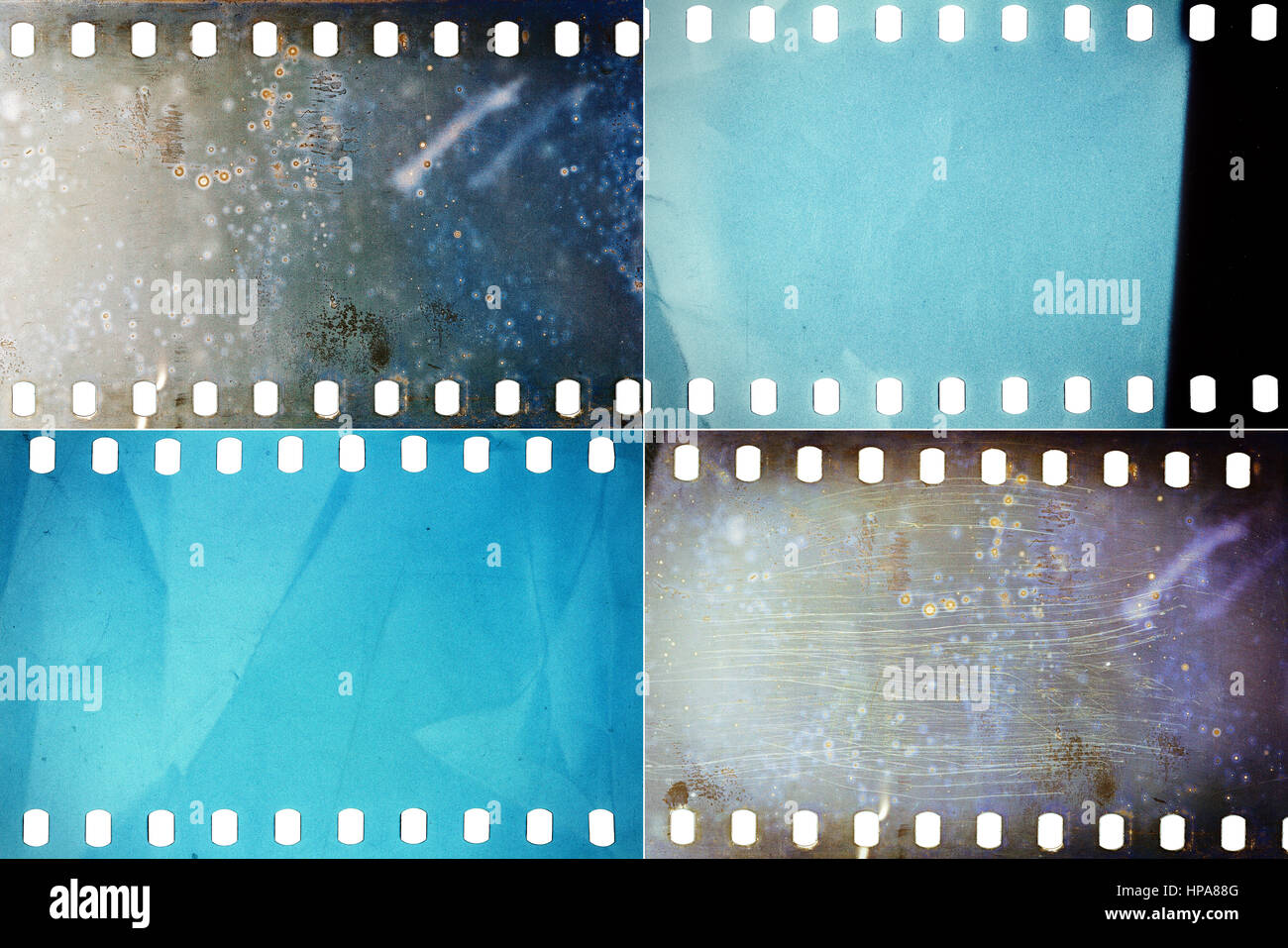Set of colorful moldy film textures with lots of grain dust and ...