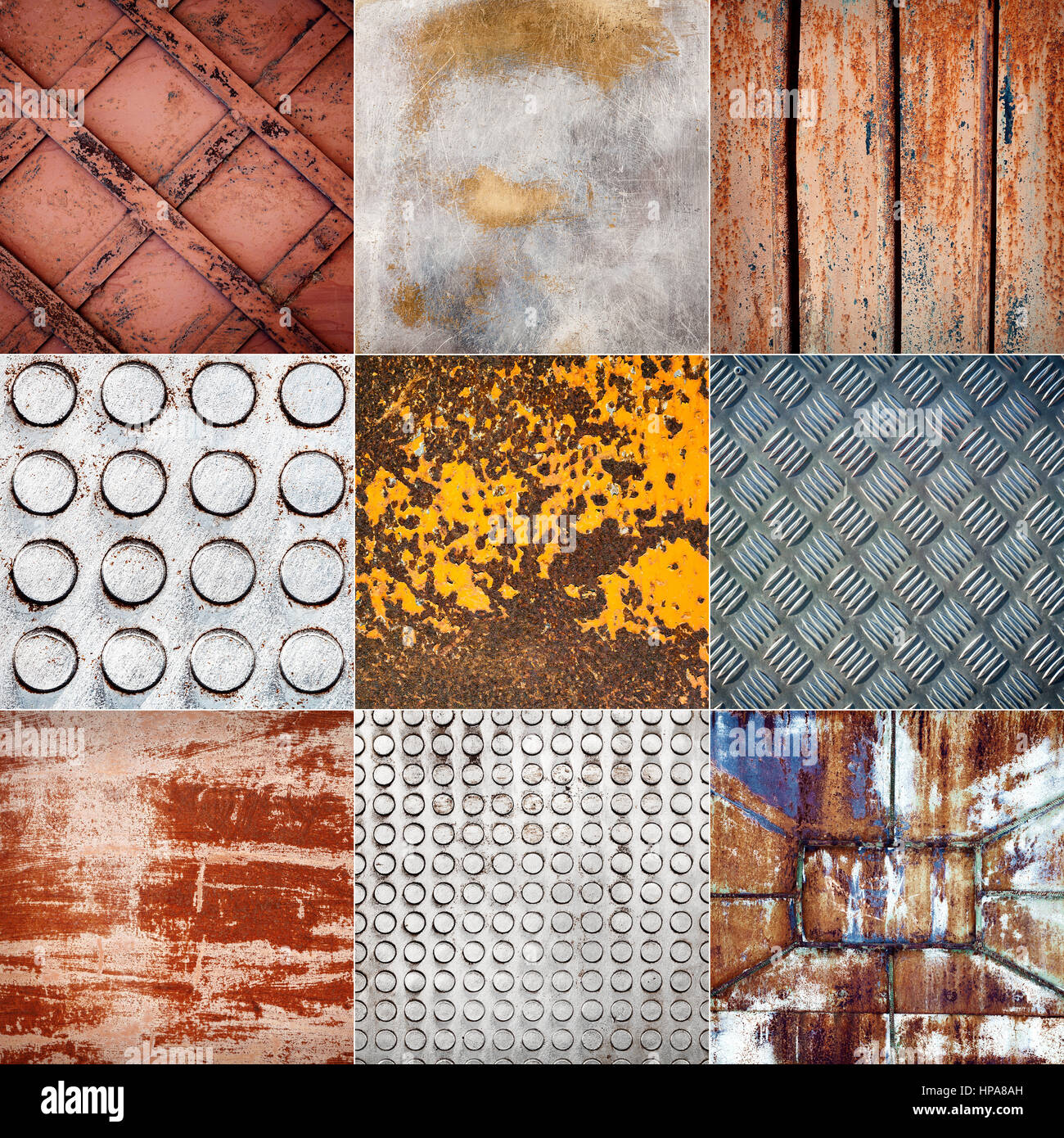 Big size collection of various metal textures Stock Photo - Alamy