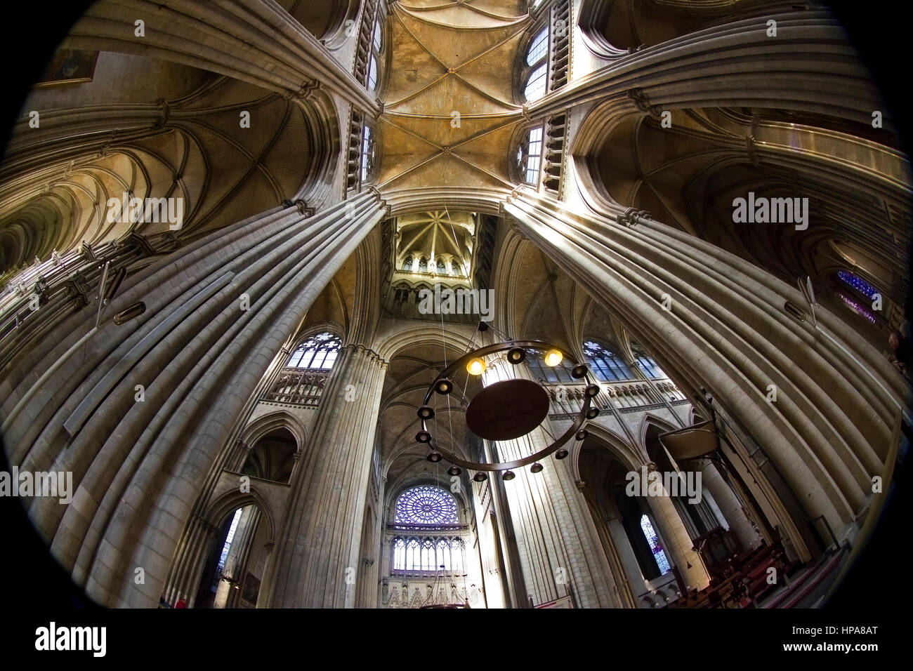 Inside the 12th century Cathedral in Rouen, Normandy, France Stock ...