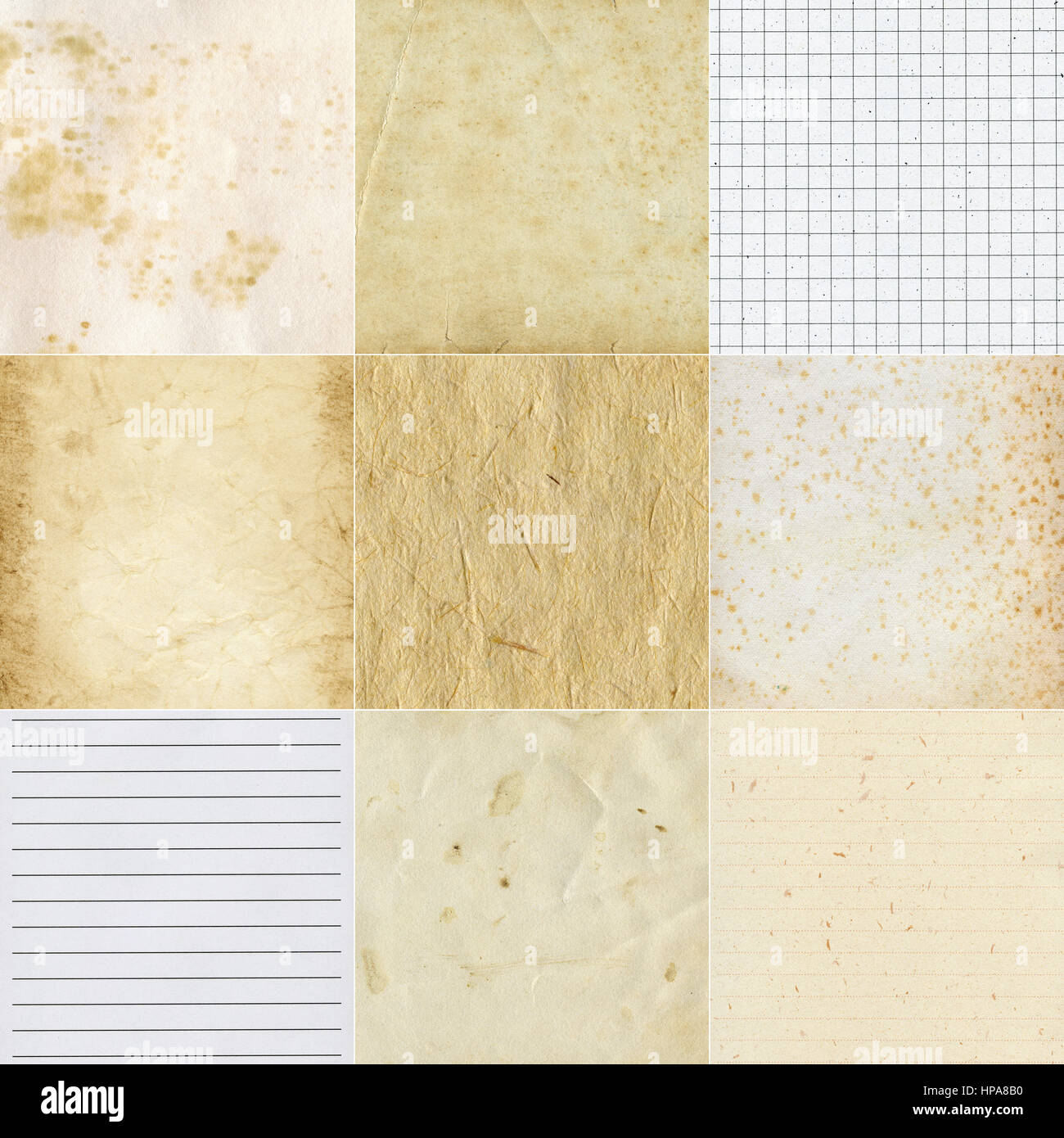 Big size collection of various paper textures Stock Photo - Alamy