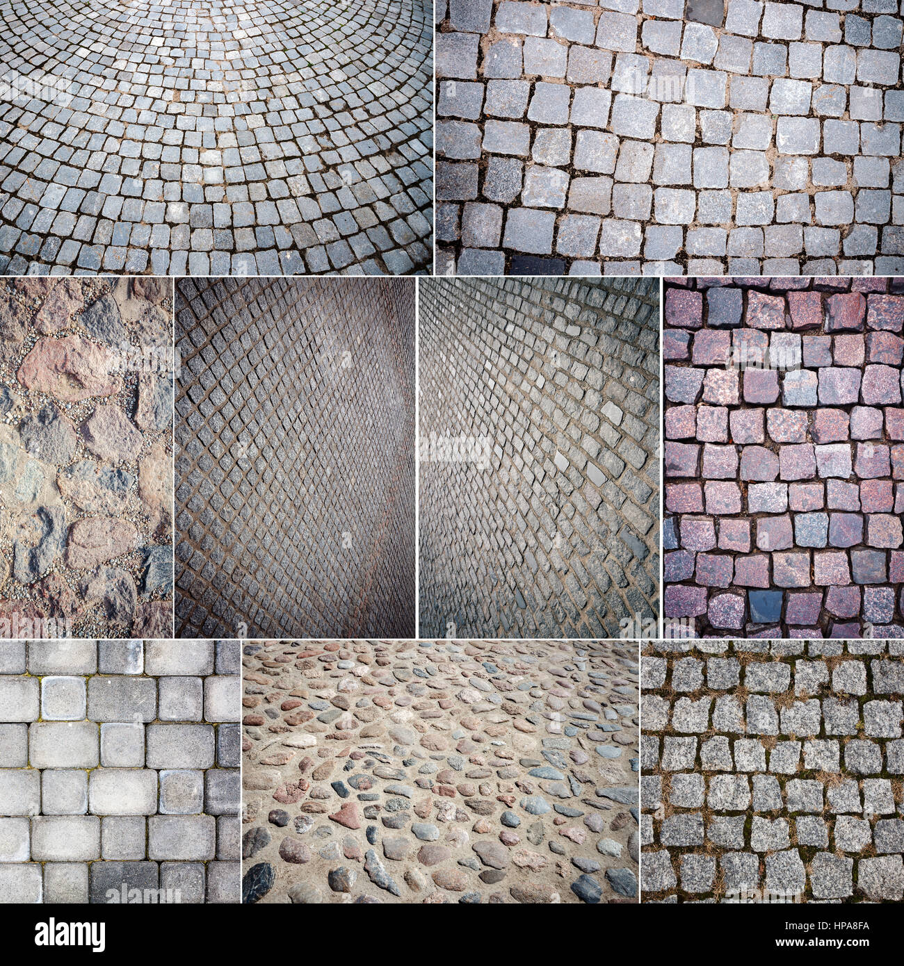Big size collection of various stone paving textures Stock Photo - Alamy