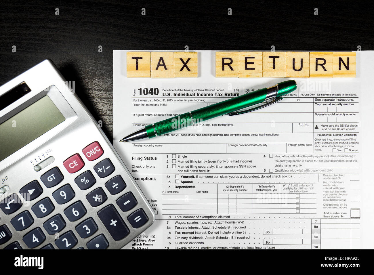 U.S. Individual income tax return. tax 1040 Stock Photo - Alamy