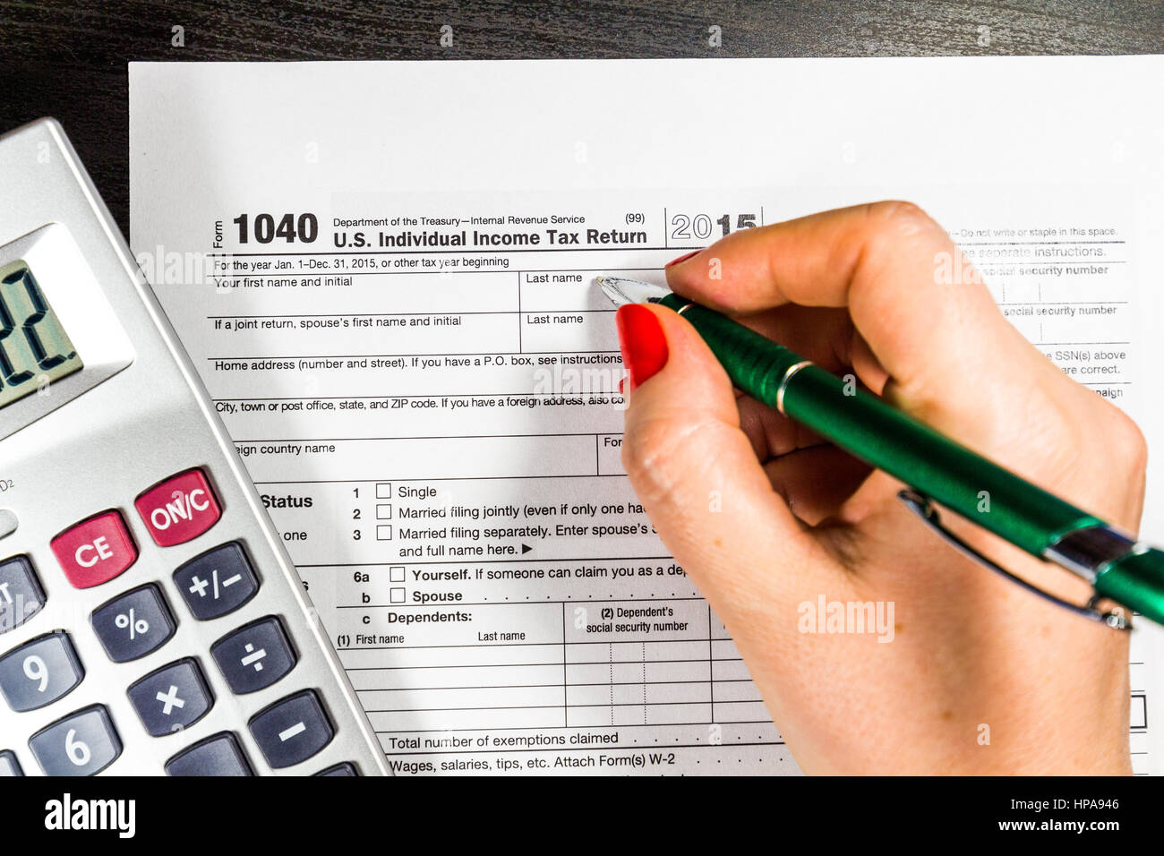 U.S. Individual income tax return. tax 1040 Stock Photo - Alamy