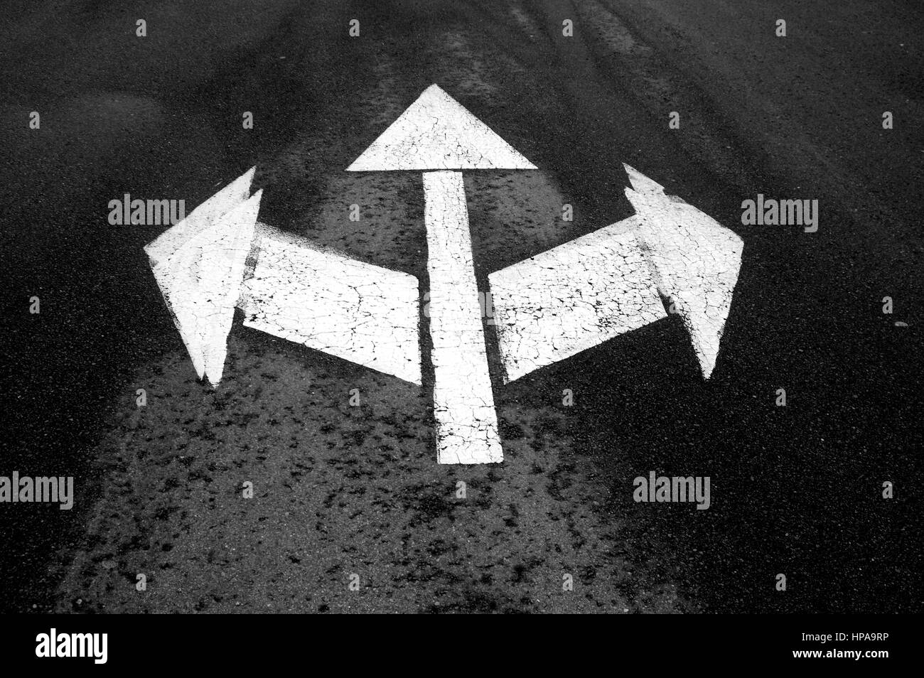 Route direction signs Black and White Stock Photos & Images - Alamy