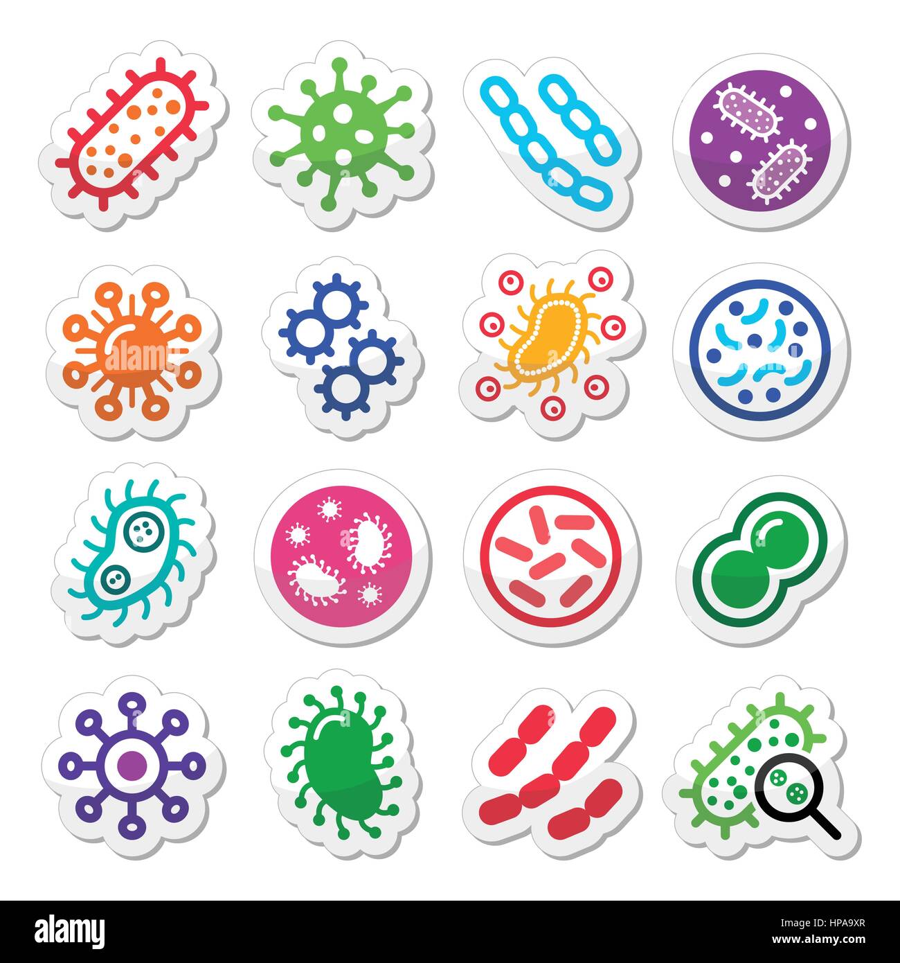 Red color bacteria icon hi-res stock photography and images - Alamy