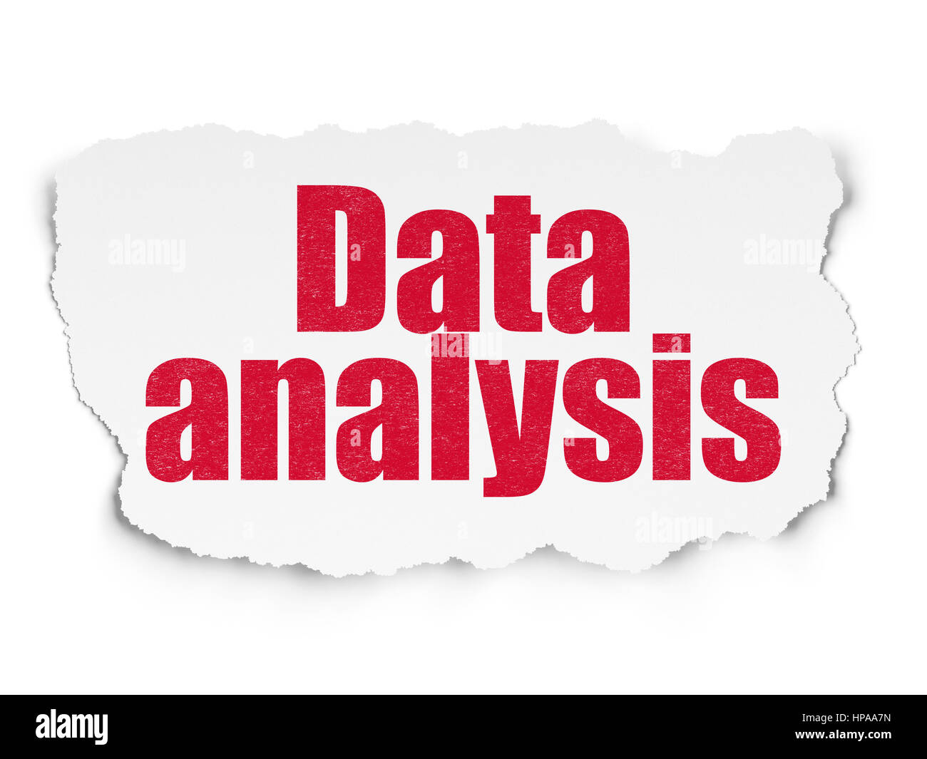 Data concept: Painted red text Data Analysis on Torn Paper background ...