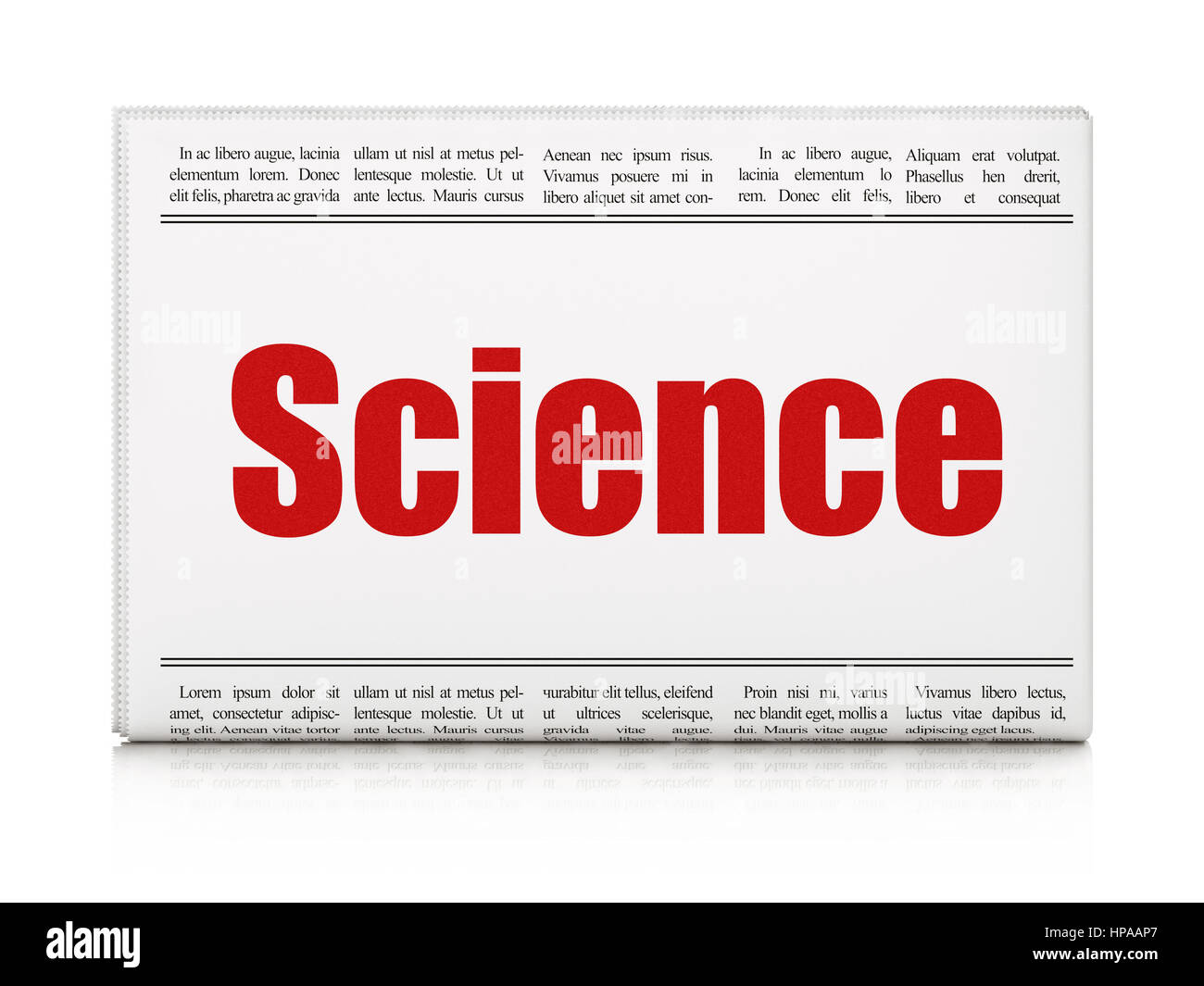 Science concept: newspaper headline Science on White background, 3D ...
