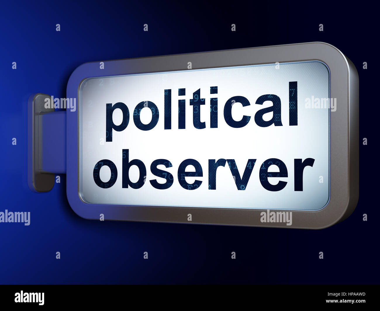 Politics concept: Political Observer on advertising billboard ...