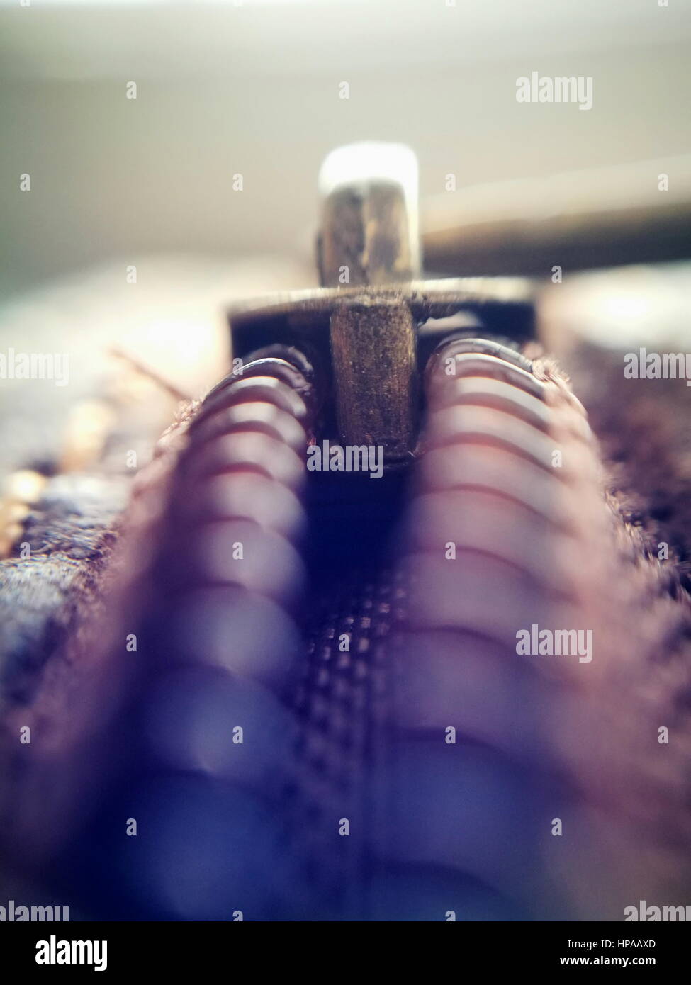Extreme close up of zip Stock Photo - Alamy