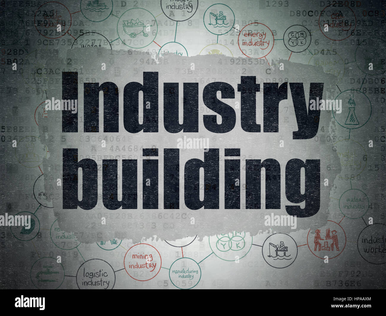 Industry concept: Painted black text Industry Building on Digital Data ...