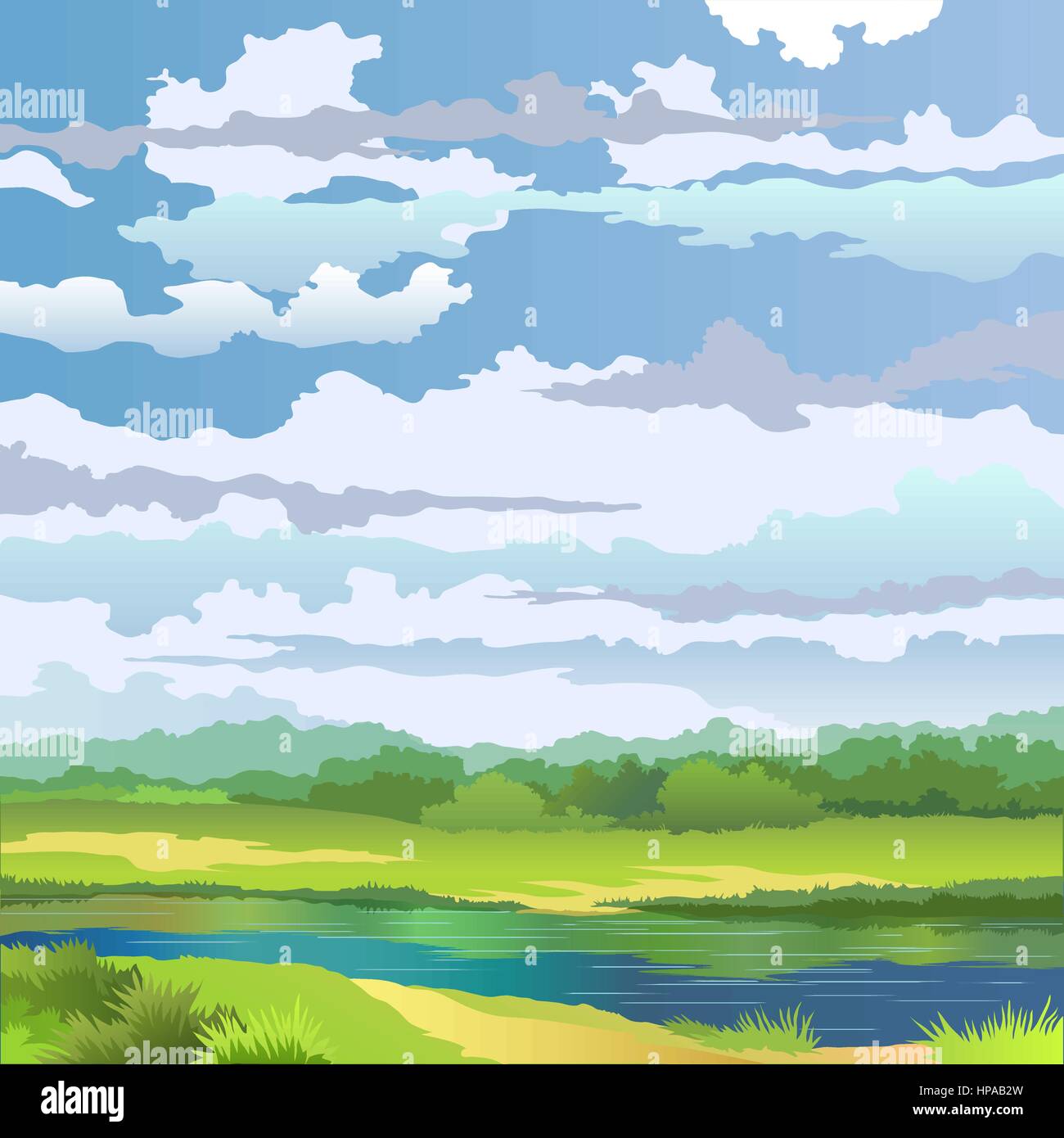 Flower landscape view Stock Vector Images - Alamy