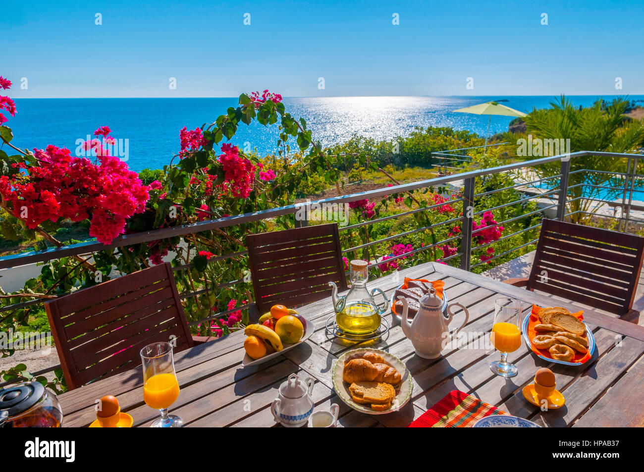 healthy breakfast at sea side Stock Photo - Alamy