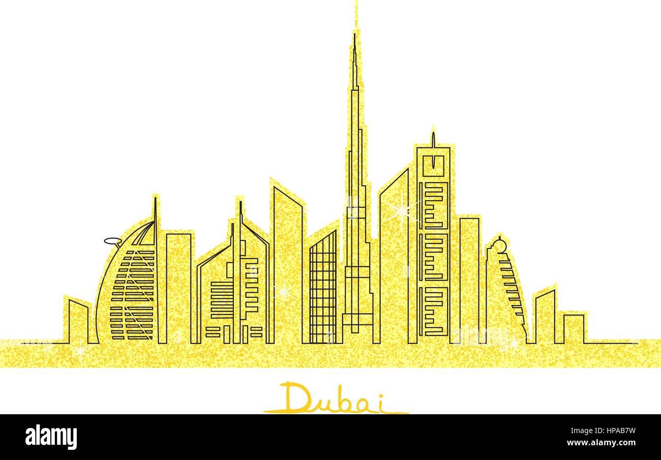 Dubai skyline vector vectors hi-res stock photography and images - Alamy