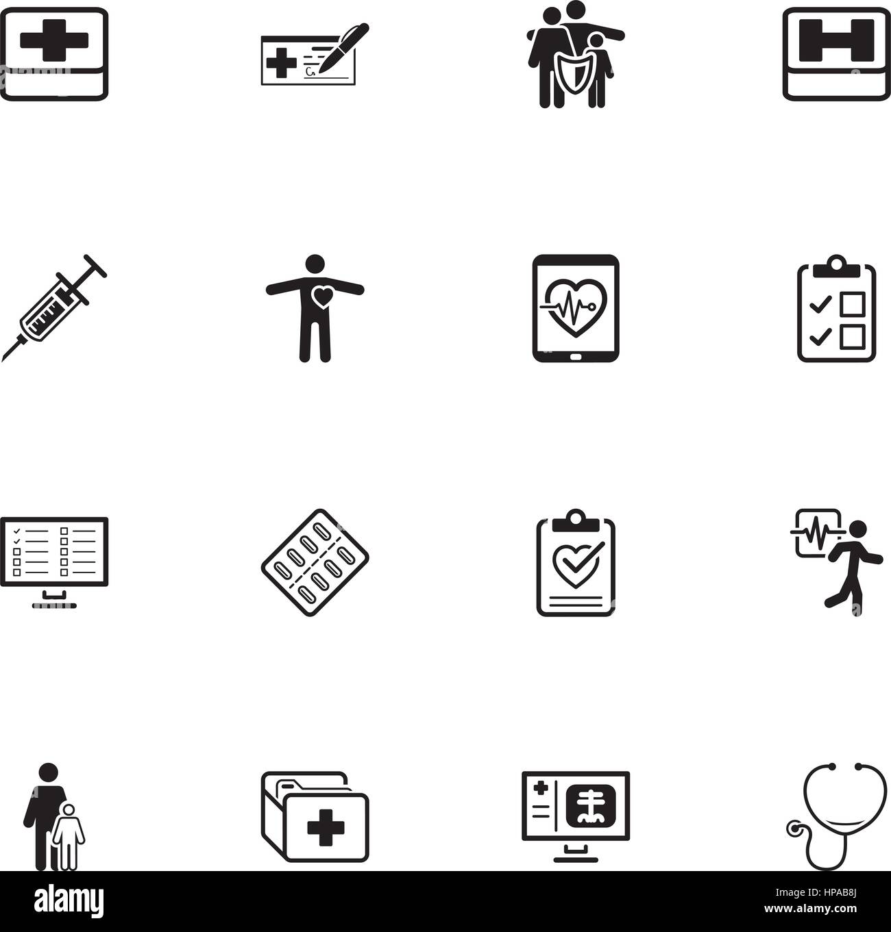 Medical and Health Care Icons Set. Flat Design Stock Vector Image & Art ...