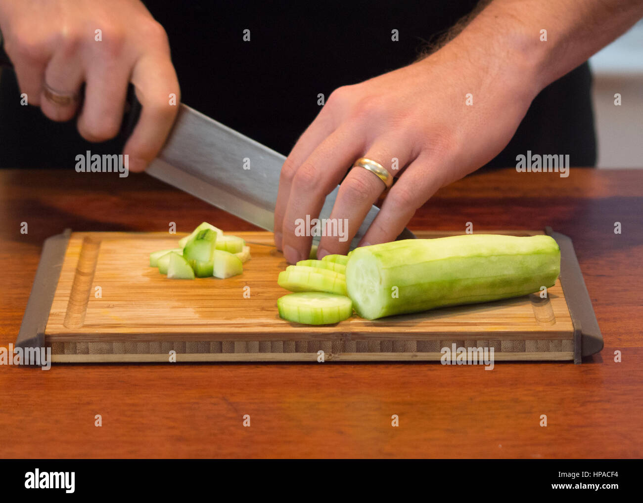 Male hand knife chop cut hi-res stock photography and images - Alamy