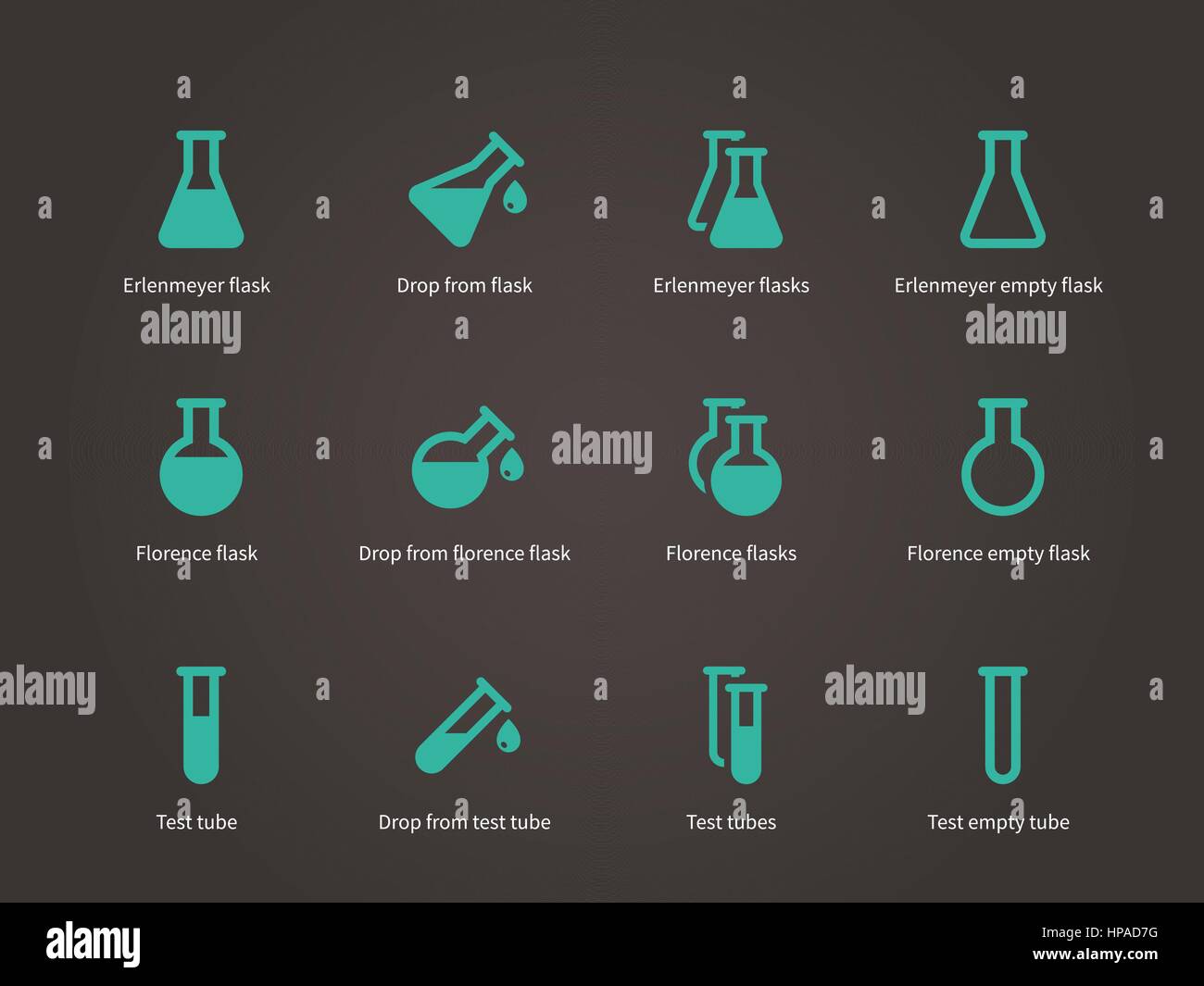 Transparent glass chemical flasks Stock Vector Images - Alamy