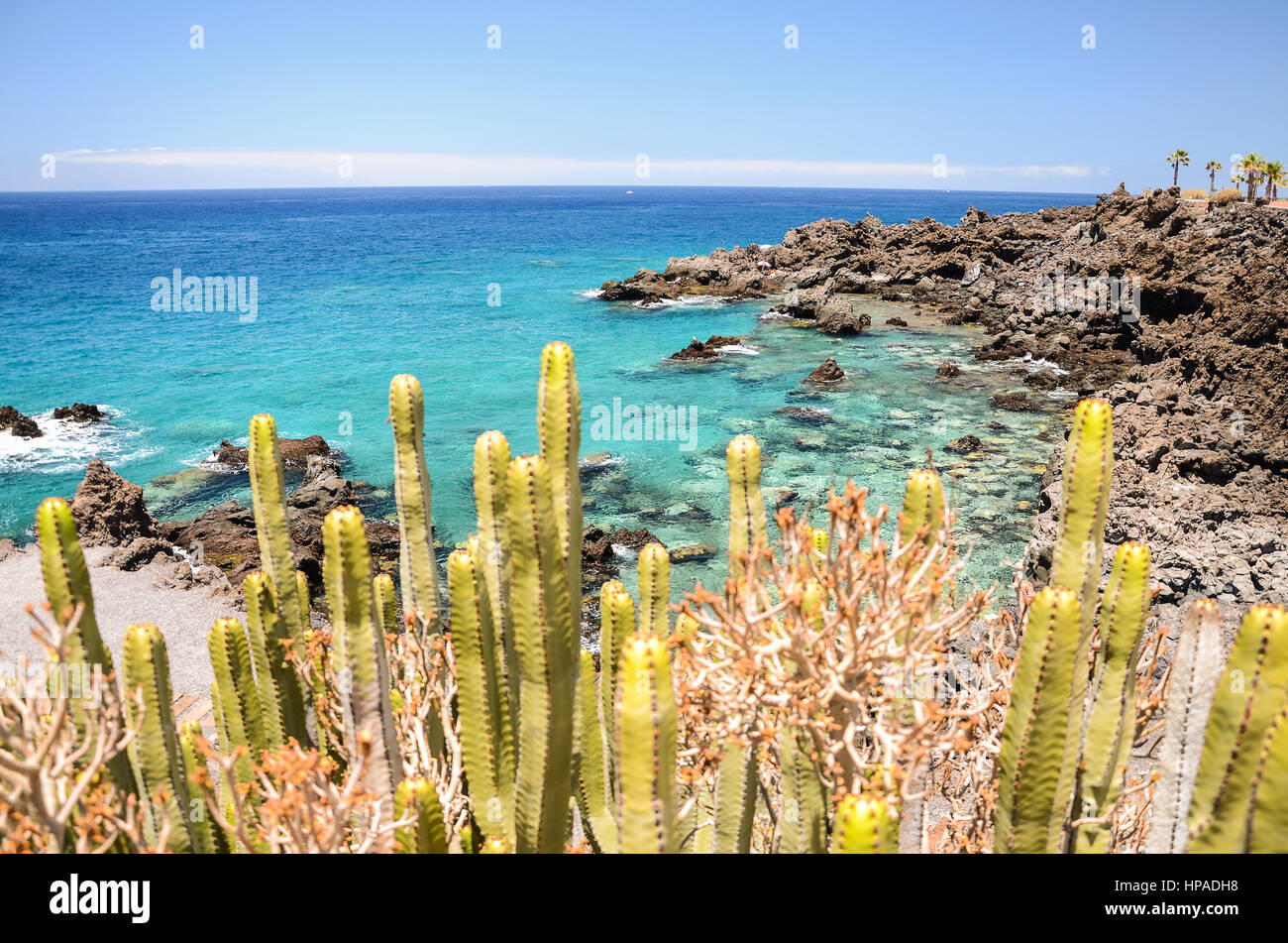 Gorgeous turquoise rocky bay in Playa de San Juan on Tenerife, Spain ...