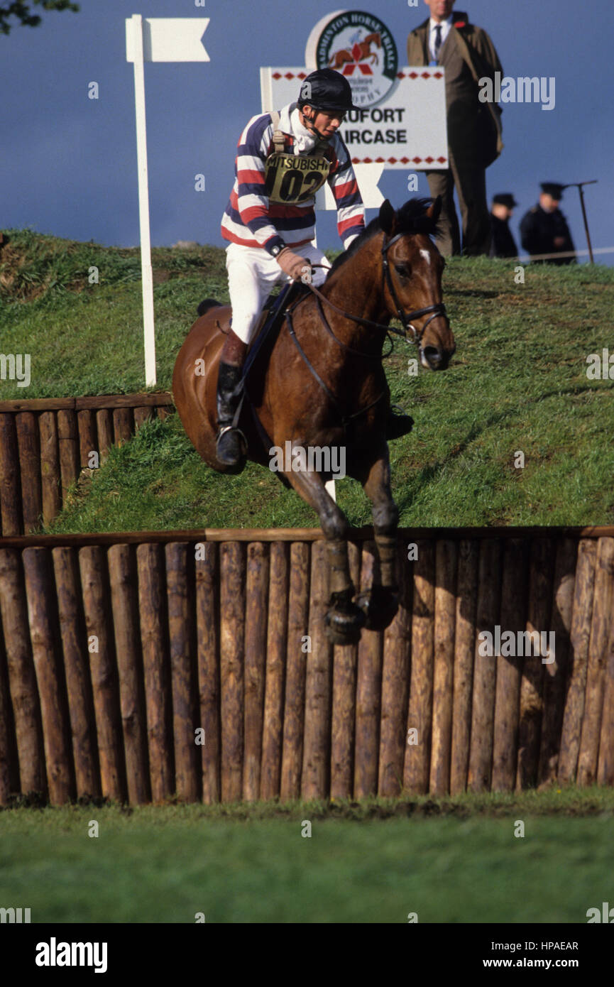 CCI**** Badminton 1992 Fox-Pitt rides down the Beaufort Staircase Stock ...