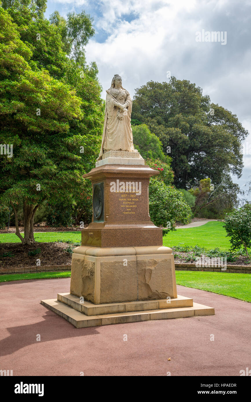A statue of Queen Victoria in Kings Park and Botanical Gardens in Perth ...
