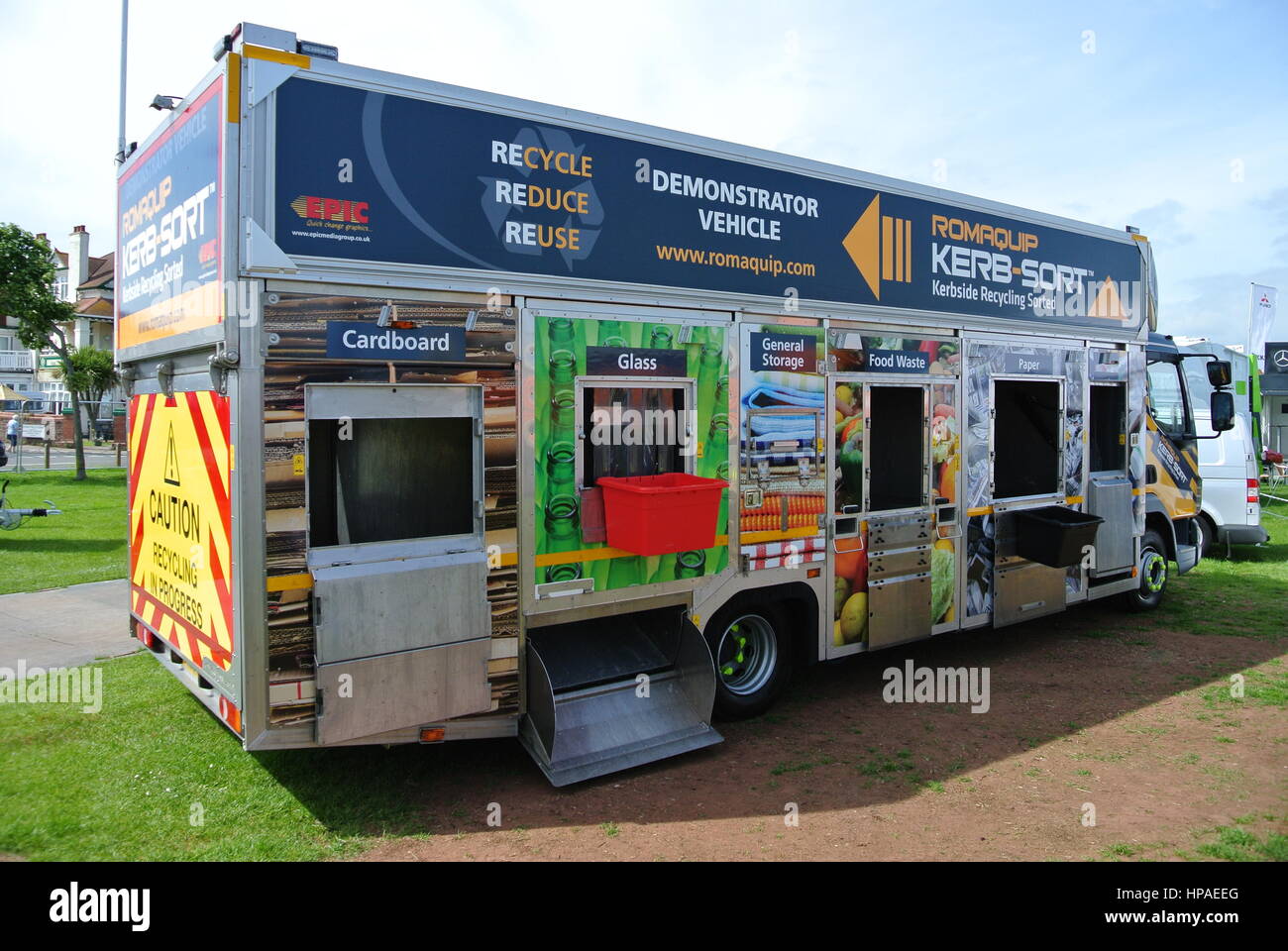 Roadside Waste Recycling Lorry parked on display Stock Photo - Alamy